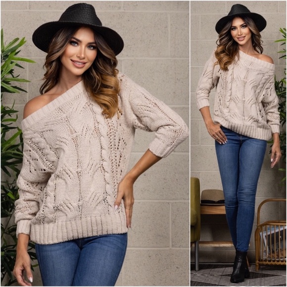 ValMarie | Sweaters | New Creamy Beige Women Soft Fall Comfy Off The ...